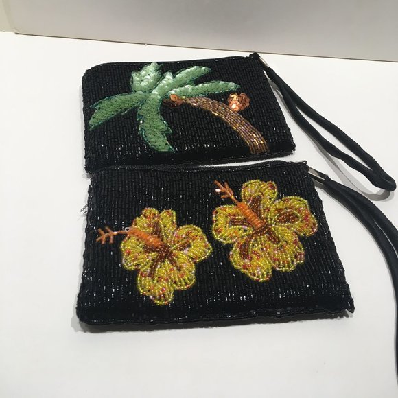 Bags | Two Beaded Coin Purses With Wrist Strap | Poshmark